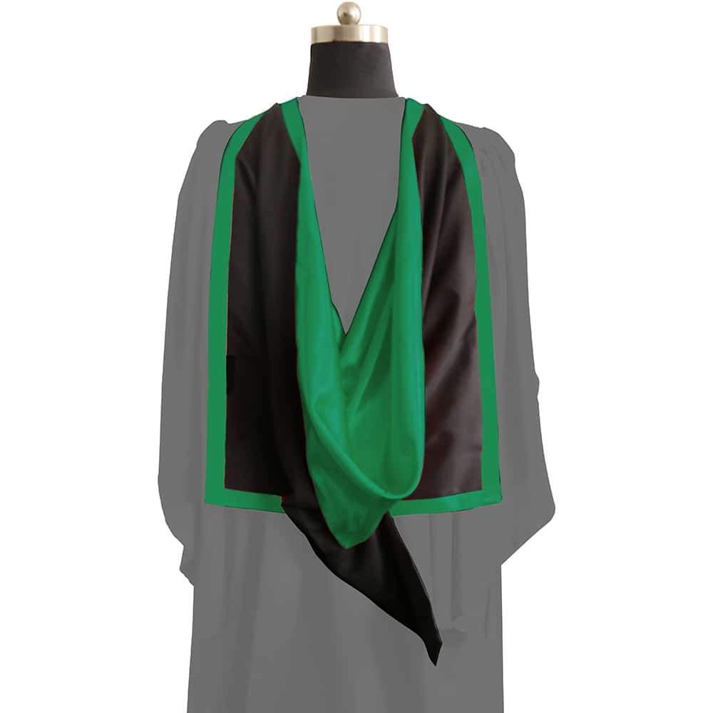 Masters Full Shape Academic Hood - Emerald Green & Black – Graduation ...