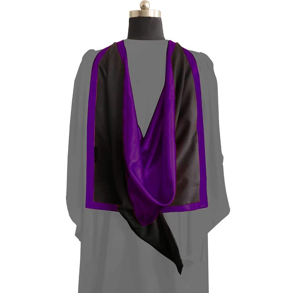 Masters Full Shape Academic Hood - Purple & Black – Graduation Gowns UK
